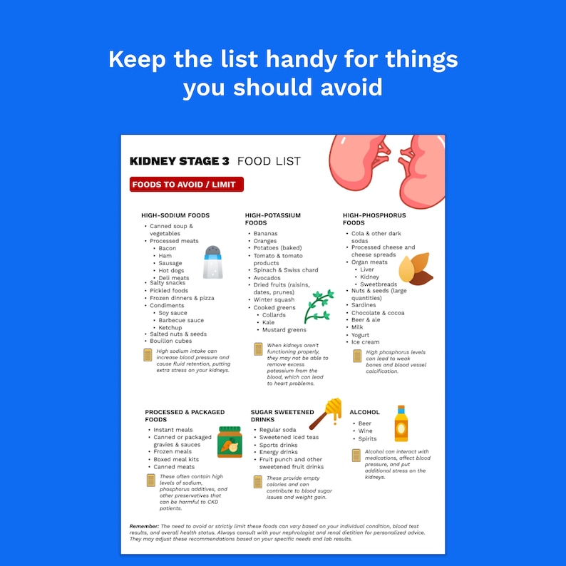 CKD Stage 3 Diet Guide: Low Potassium Food List (digital Download) - Etsy