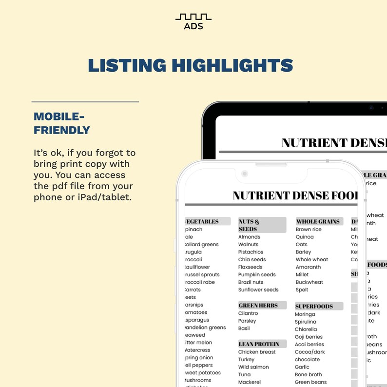 Nutrient Dense Food List Printable PDF Goodnotes, Notability Compatible ...
