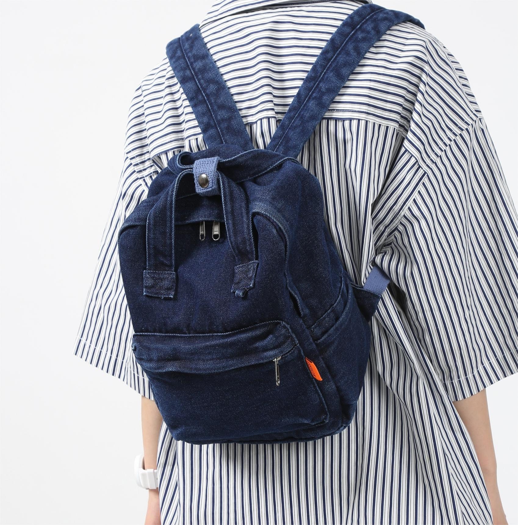 Vintage Denim Backpack School Bagbackpack With Pocketsback - Etsy