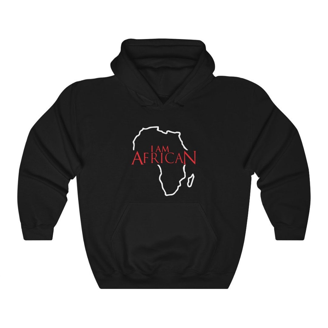 Africa Map Hoodie, Blended Hoodie, I Am African Pattern Print Trendy ...