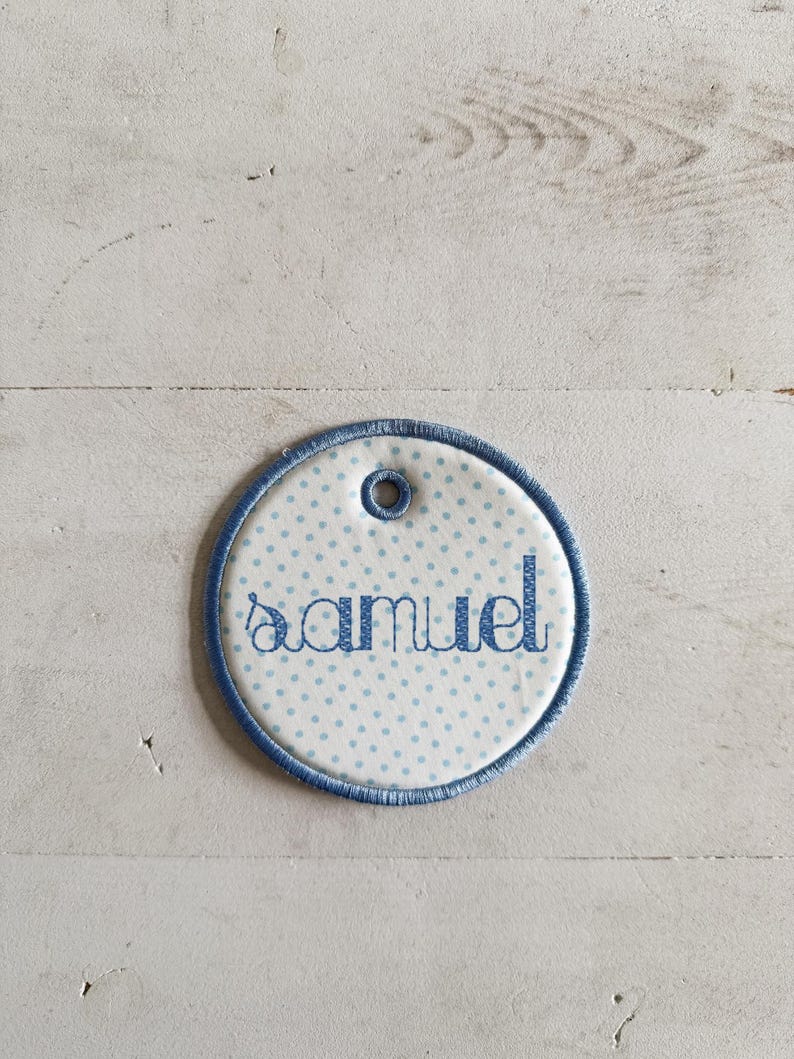 Embroidered Bag Tag | Personalized Baby Gift | Diaper Bag or Backpack ...