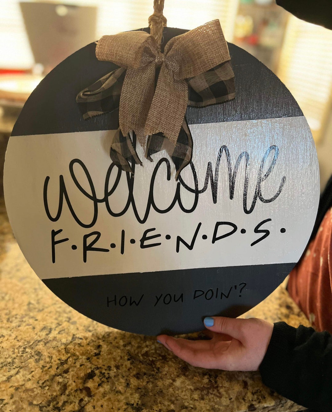 Welcome Friends Hanging Door Sign - Etsy