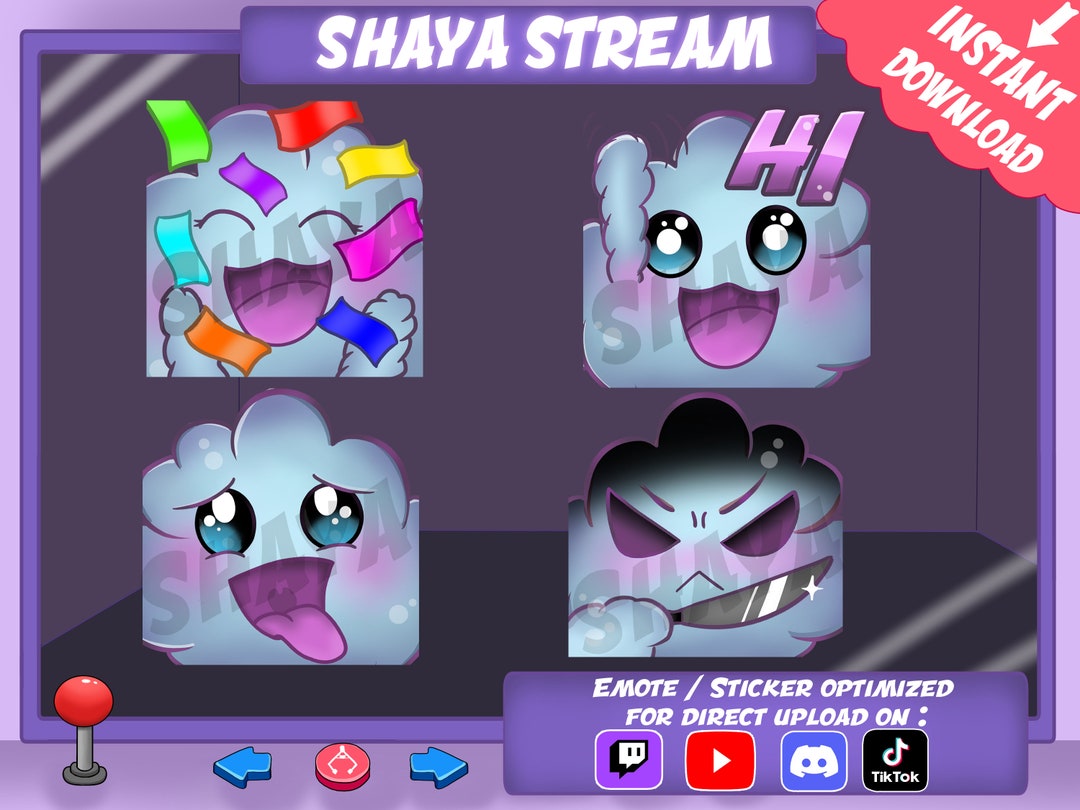 Bundle 4 Emote Pack Kit Set Cloud Cloud Confetti Hi Tongue Killer ...