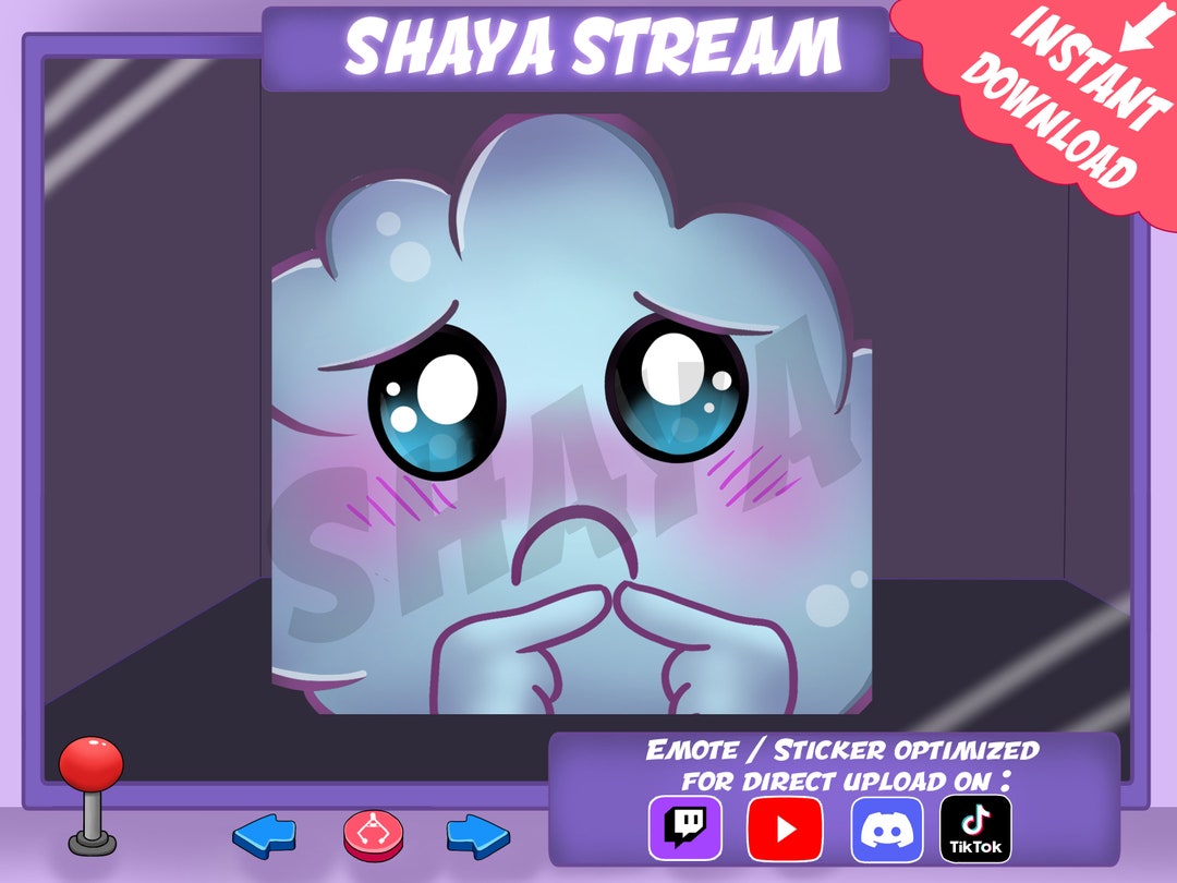 Cute Pleading Shy Cloud Emotes, Sub Emotes, Text, Emotes Discord Twitch ...