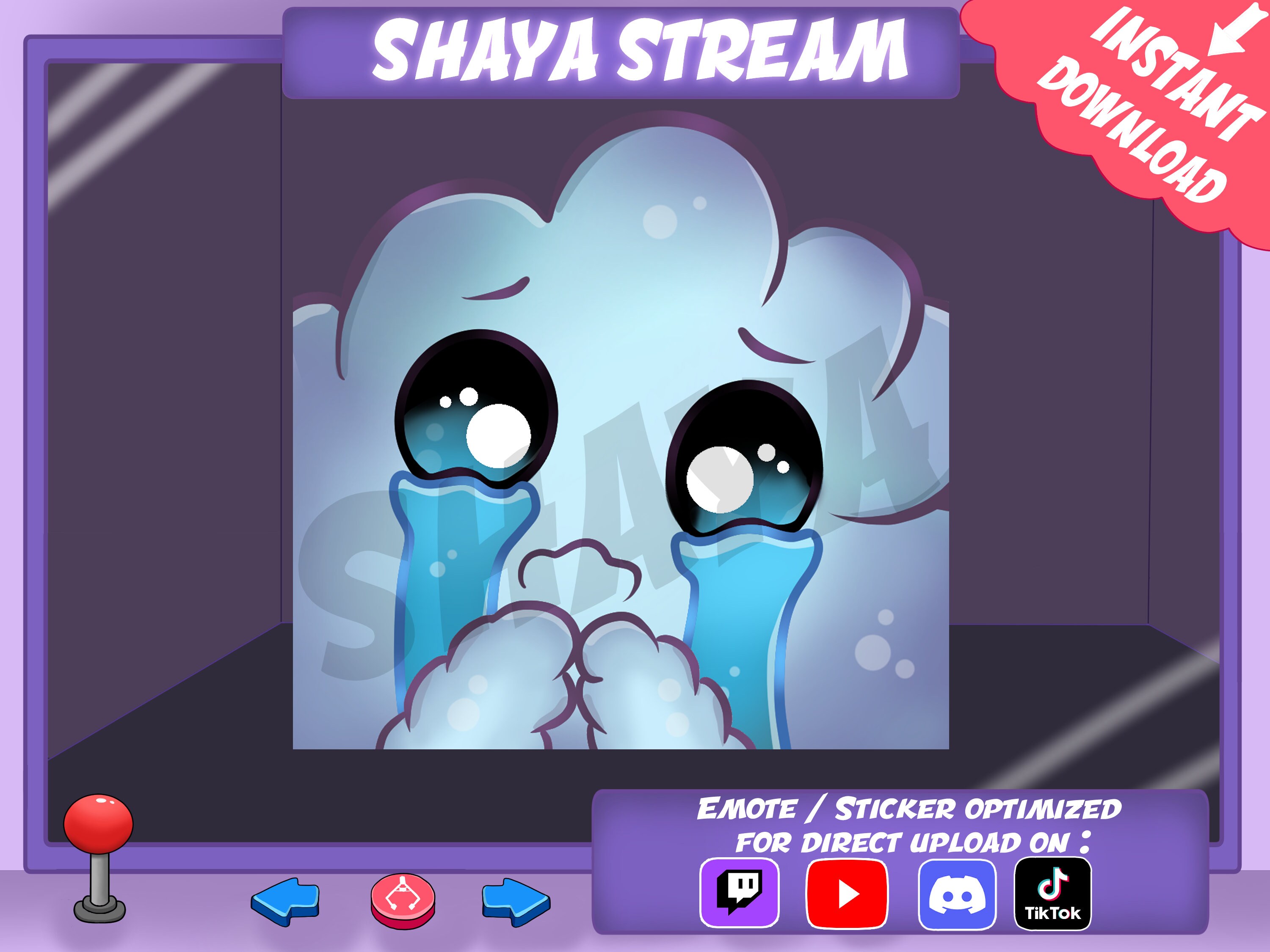 Crying Sad Cloud Emotes, Sub Emotes, Text, Twitch Tiktok Youtube ...