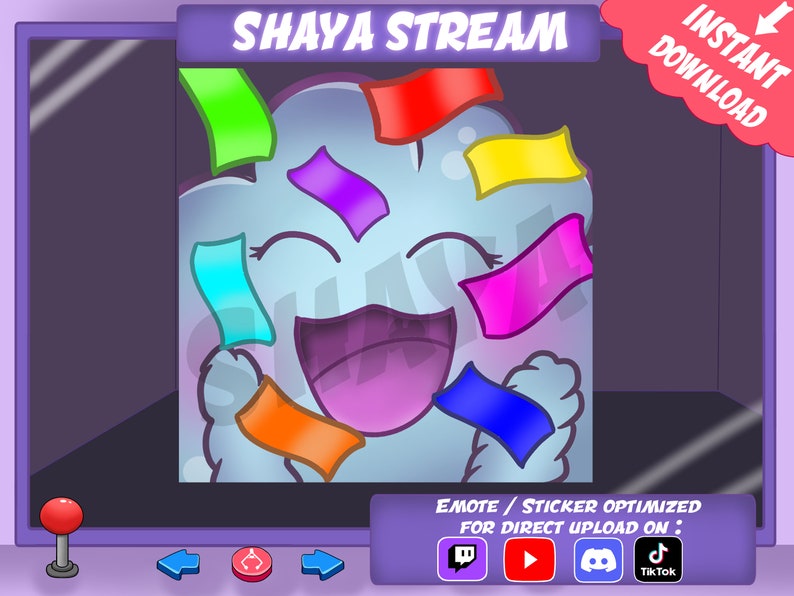 Yippee Party Confetti Emotes, Sub Emotes, Text, Discord Emotes Twitch ...