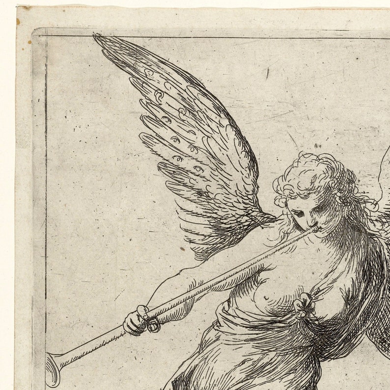 Vintage Sketch of Pheme ,goddess of Fame,digital Download,greek ...