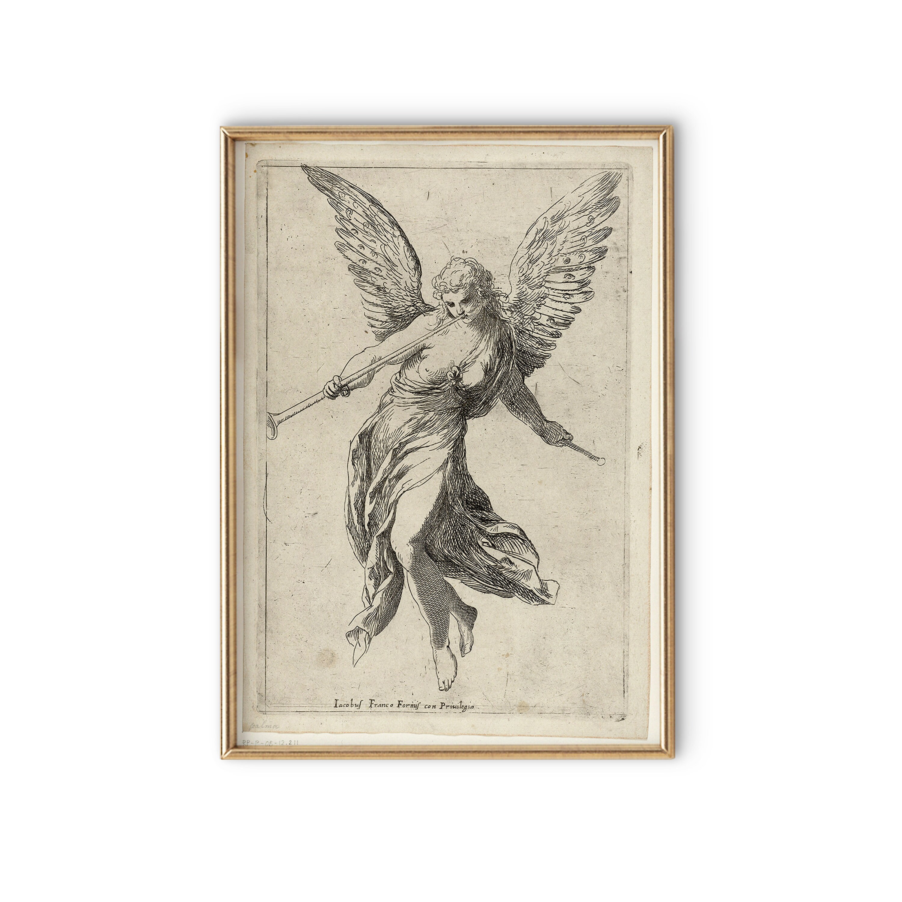 Vintage Sketch of Pheme ,goddess of Fame,digital Download,greek ...