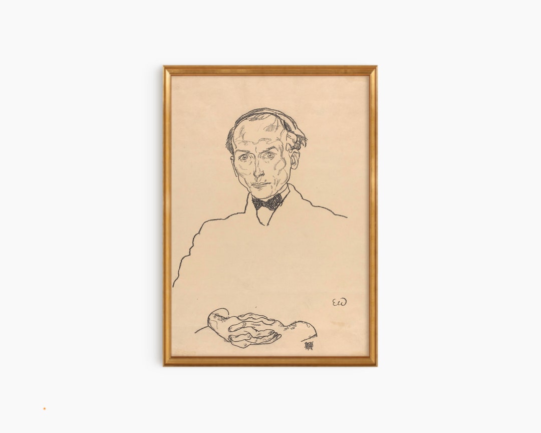 Vintage Male Portrait Sketch,antique Sketch Downloadable Art,man Figure ...