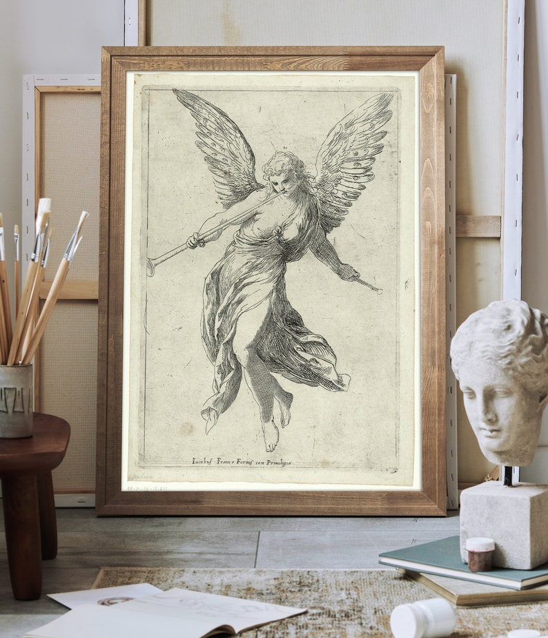 Vintage Sketch of Pheme goddess of Famedigital - Etsy