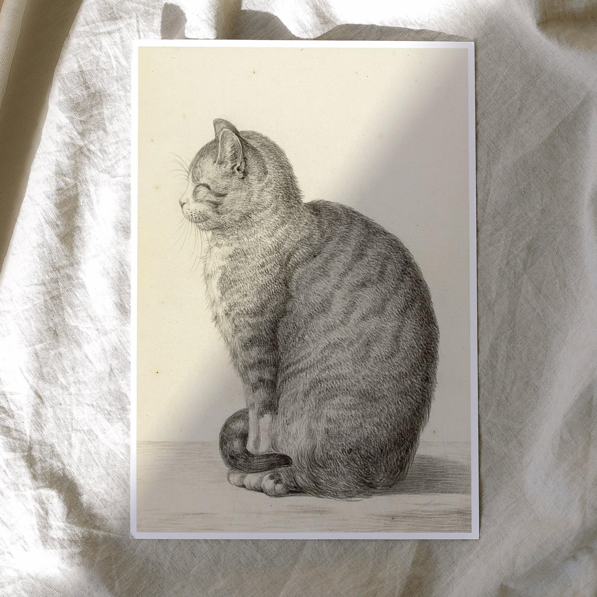Printable Vintage Cat Nursery Print, Rustic French Painting, Vintage ...