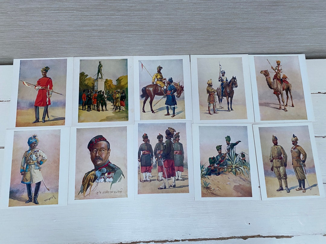 National Army Museum - Ten Military Postcards Watercolours by Major A C ...