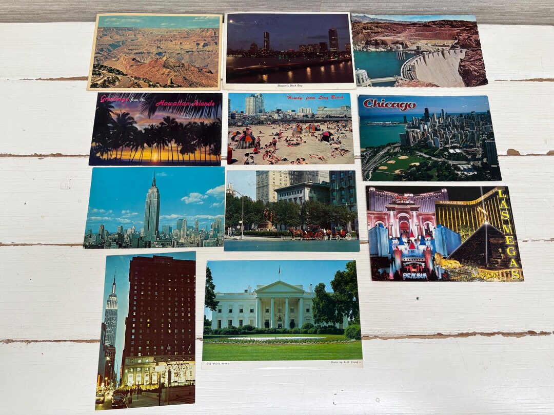 USA Vintage Postcards X 11 - Las Vegas , Chicago , Arizona , Boston ...