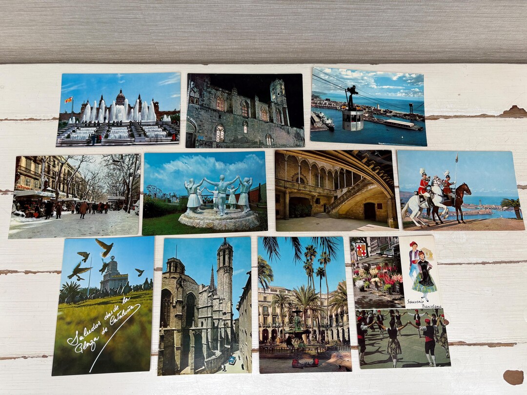 Spain Barcelona Postcards Nostalgia Ephemera Travel X 11 - Etsy