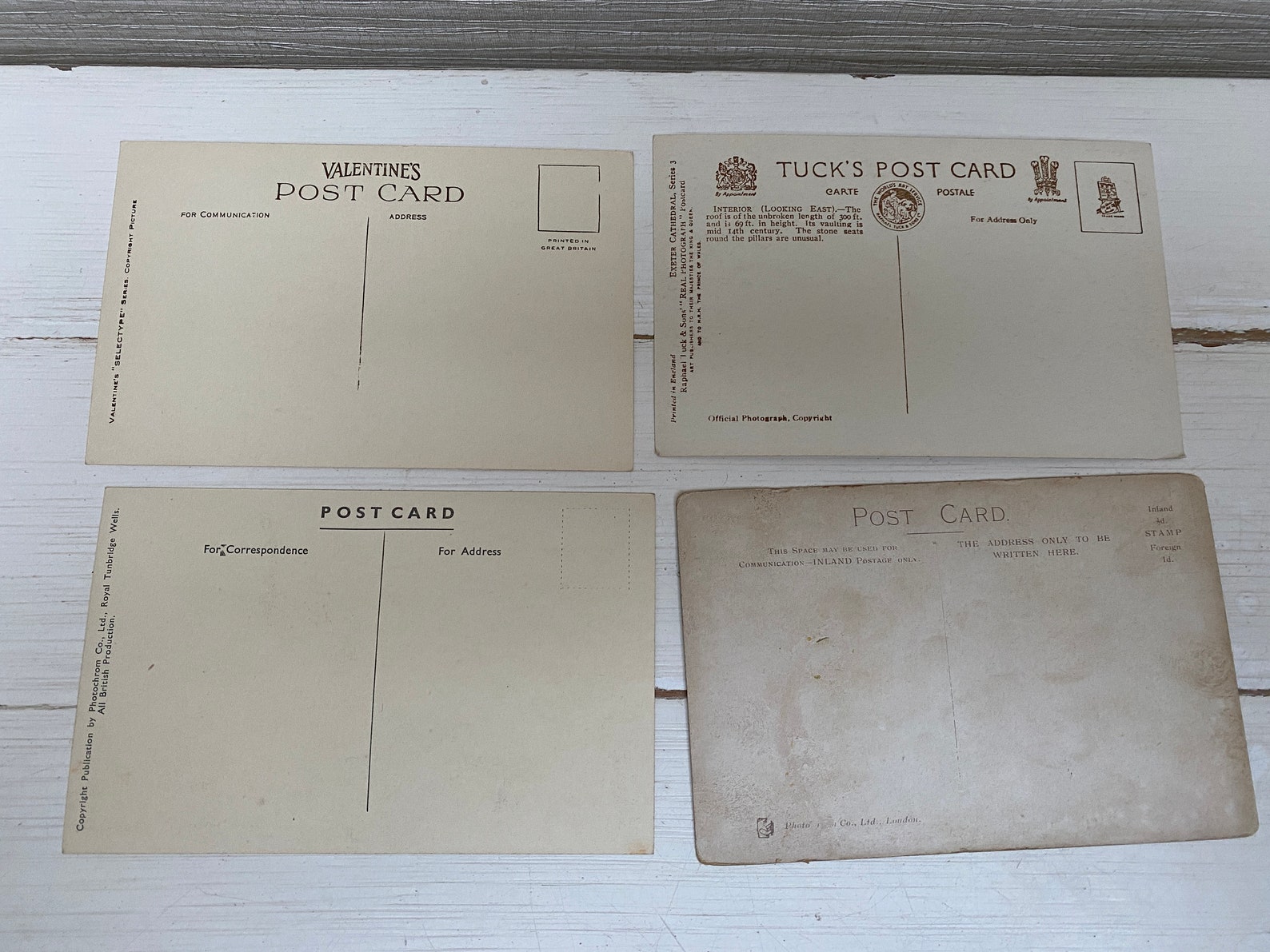 Exeter Cathedral Four Black and White Antique Vintage Postcards - Etsy