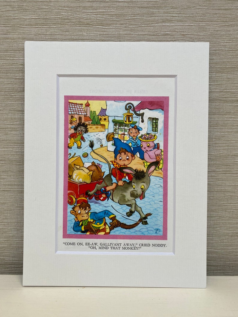 Noddy by Enid Blyton - 1940s Book Plate - Eeaw Gallivant Away Wall Art ...