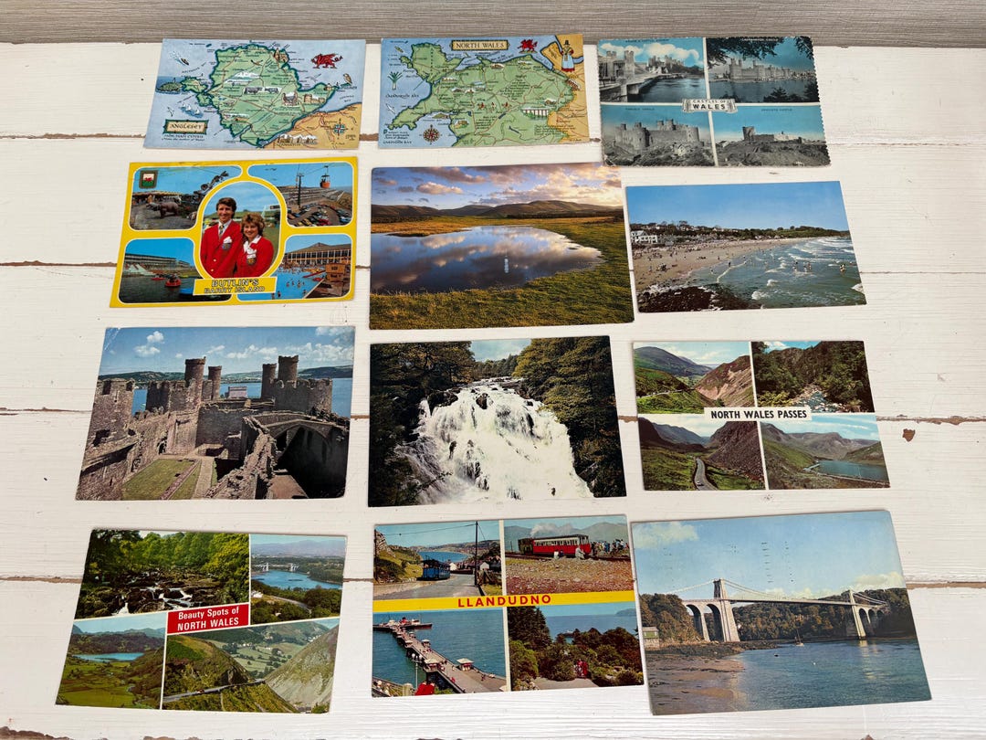 Wales Vintage Postcards X 12 - Llandudno , Anglesey , Barry Island ...