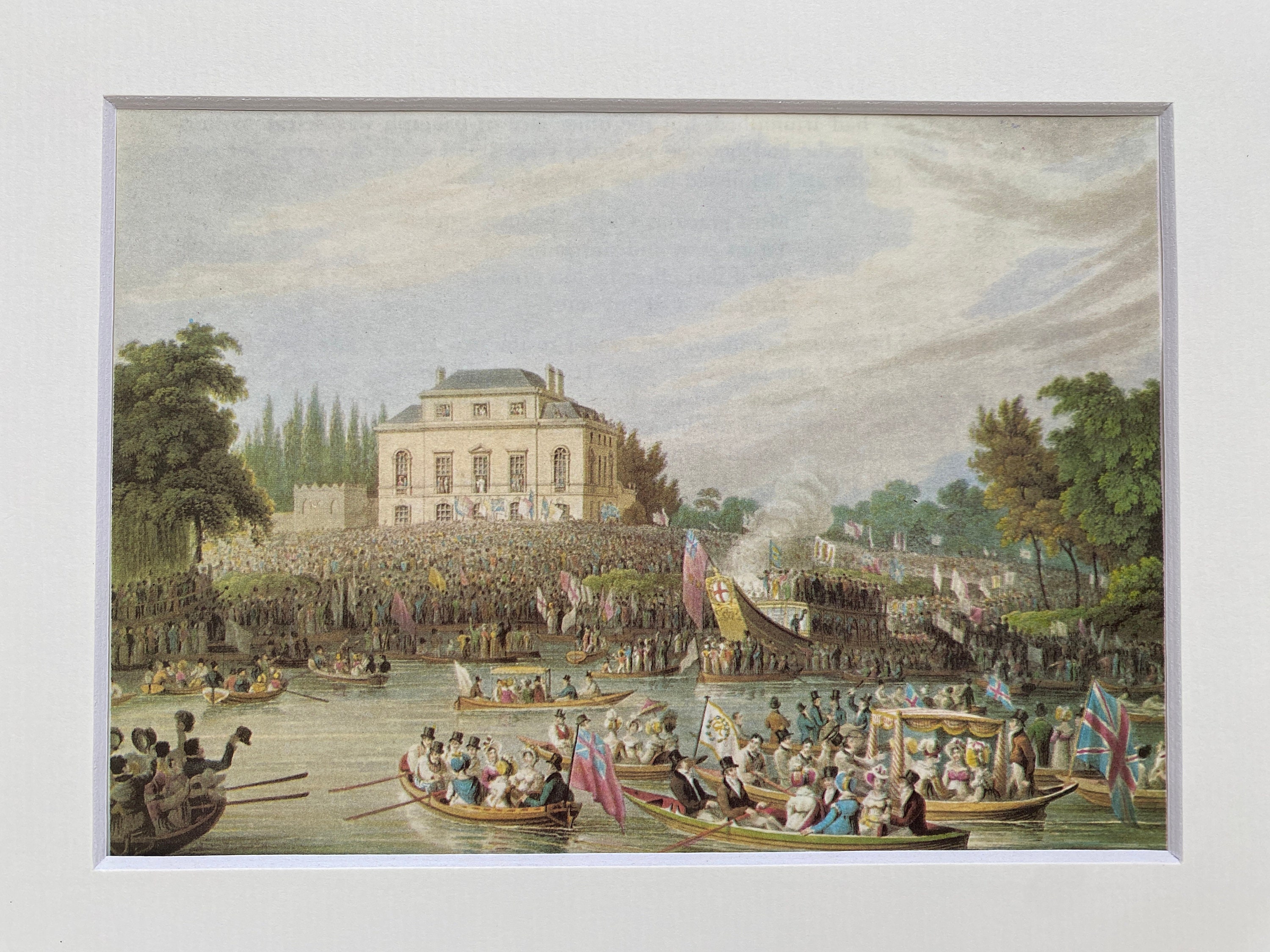 Victorian River Scene London Print Mounted in Antique White 7 X 9 Inch ...