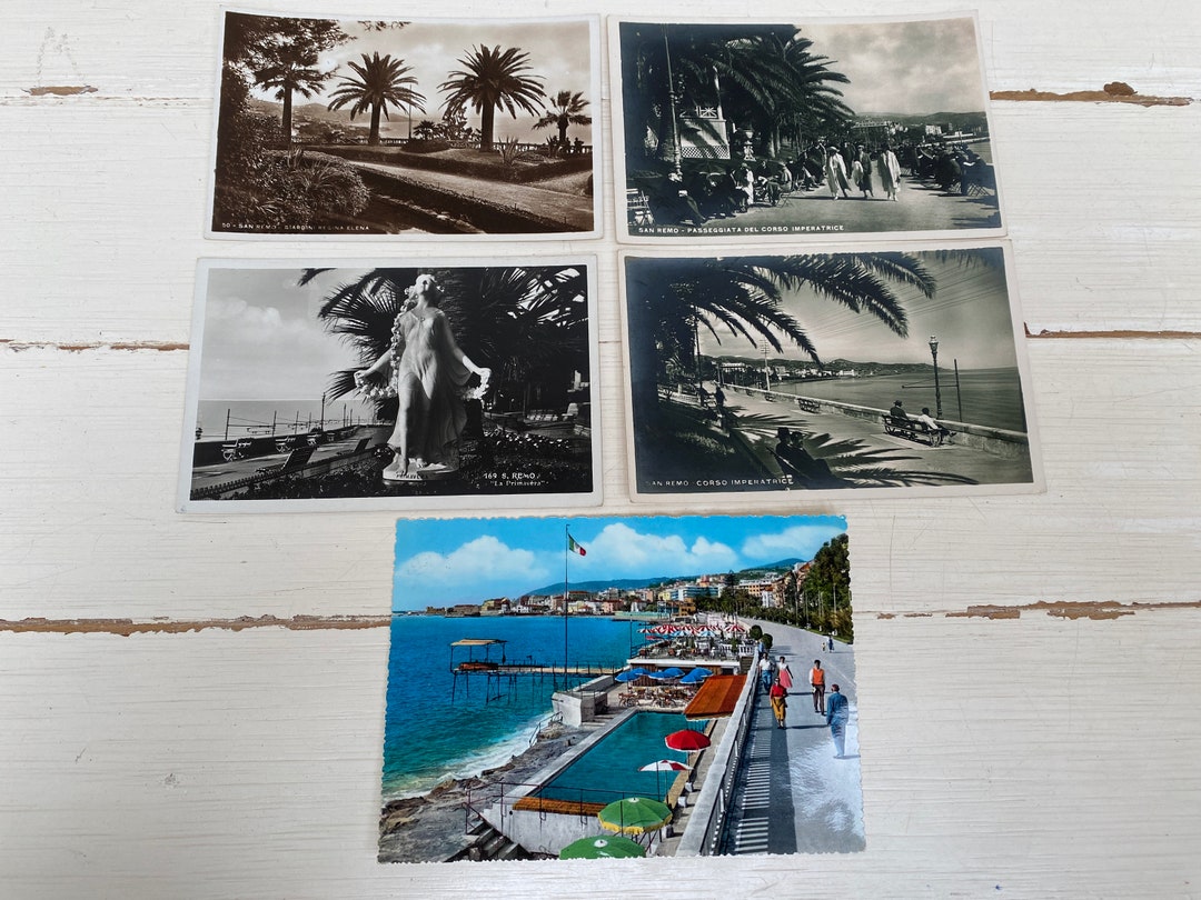 Italy San Remo - Five Vintage Postcards - Etsy