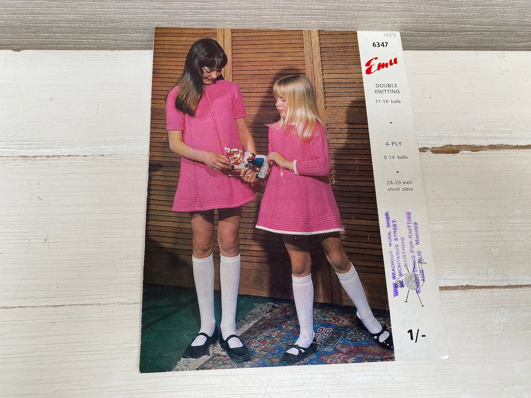 Vintage Knitting /crochet Pattern - Emu Girls Dress 1960/70s - Etsy