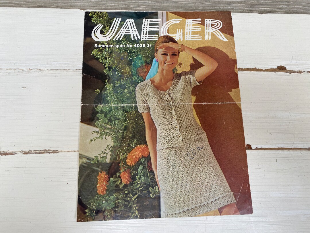 Vintage Knitting Pattern - Jaeger No 4036 Suit in Summer Spun 1960/70s ...