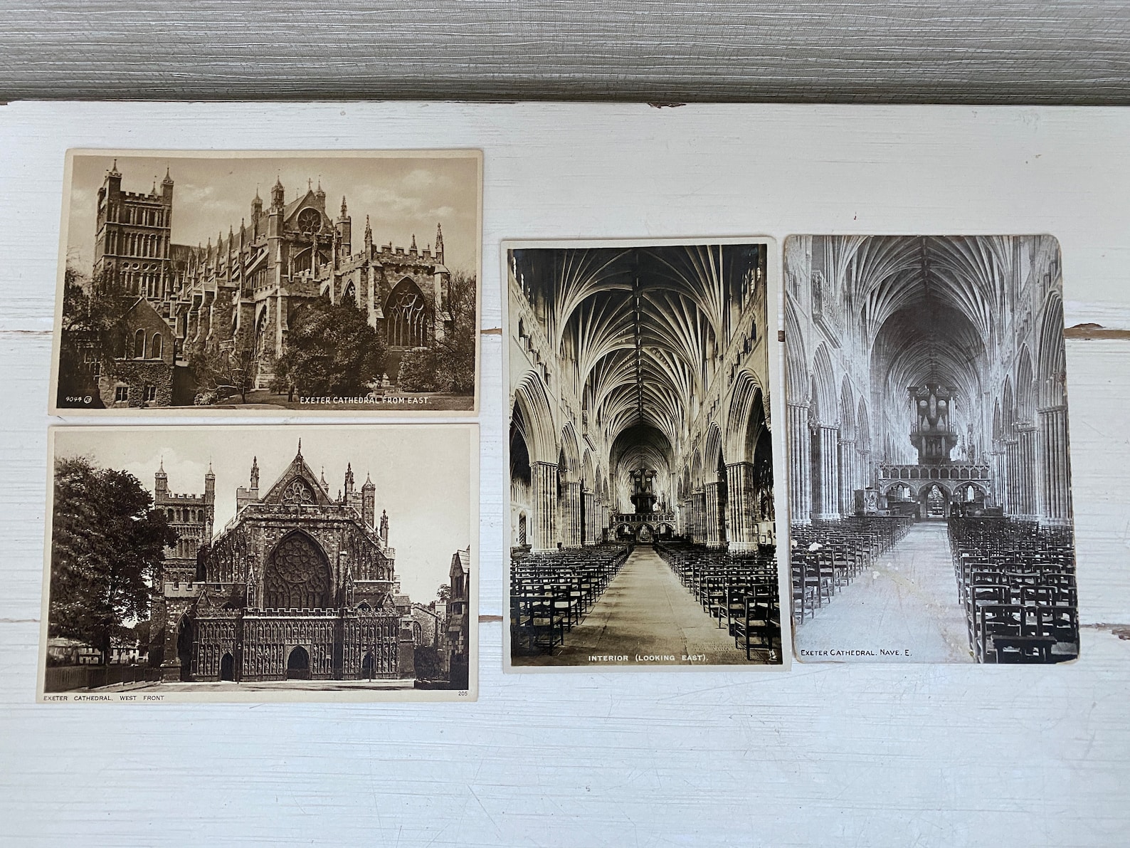 Exeter Cathedral Four Black and White Antique Vintage Postcards - Etsy