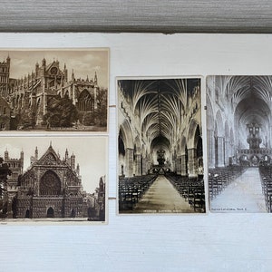 Exeter Cathedral Four Black and White Antique Vintage Postcards - Etsy