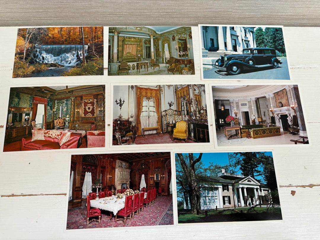 Vintage Postcards 1980s USA X 8 Vanderbilt Mansion Hyde Park New York ...