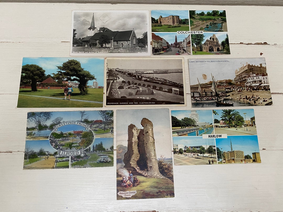 Essex Vintage Postcards X 8 Black & White - Colchester , Harlow ...