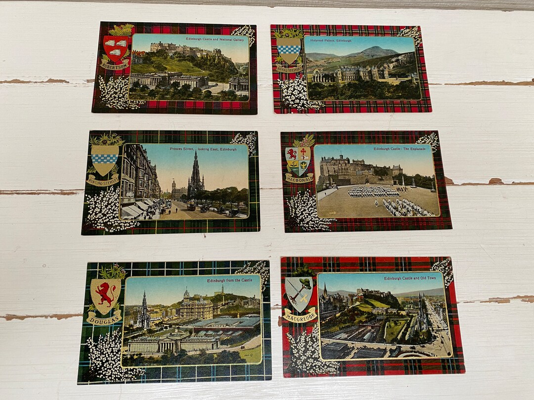 Edinburgh Scotland Six Vintage Postcards in Colour - Etsy