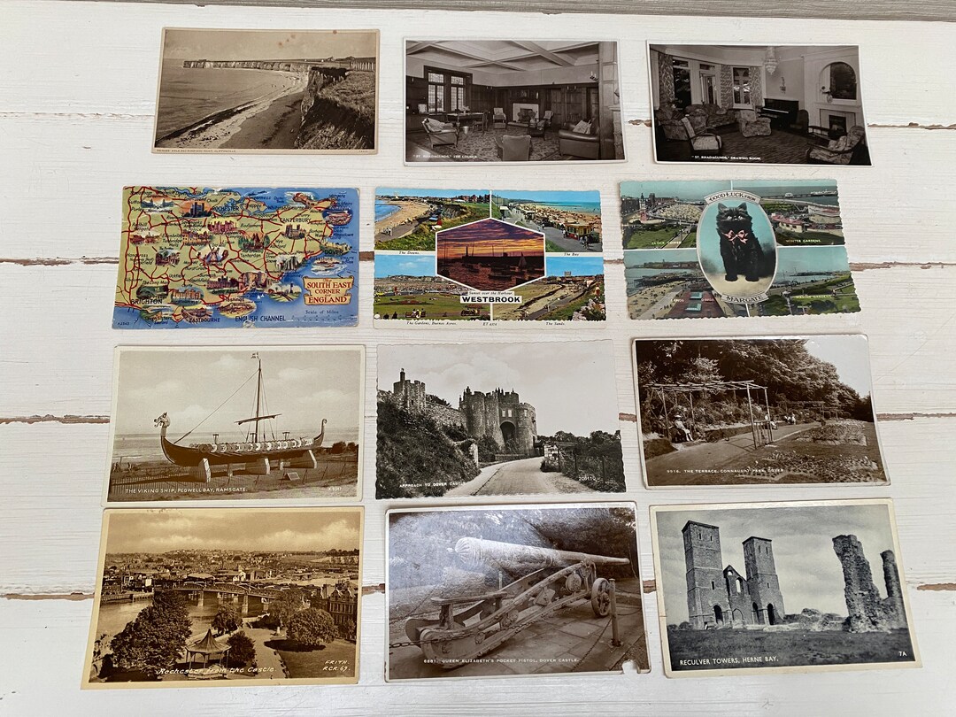 Kent Vintage Postcards X 12 - Margate , Westbrook , Dover Castle ...