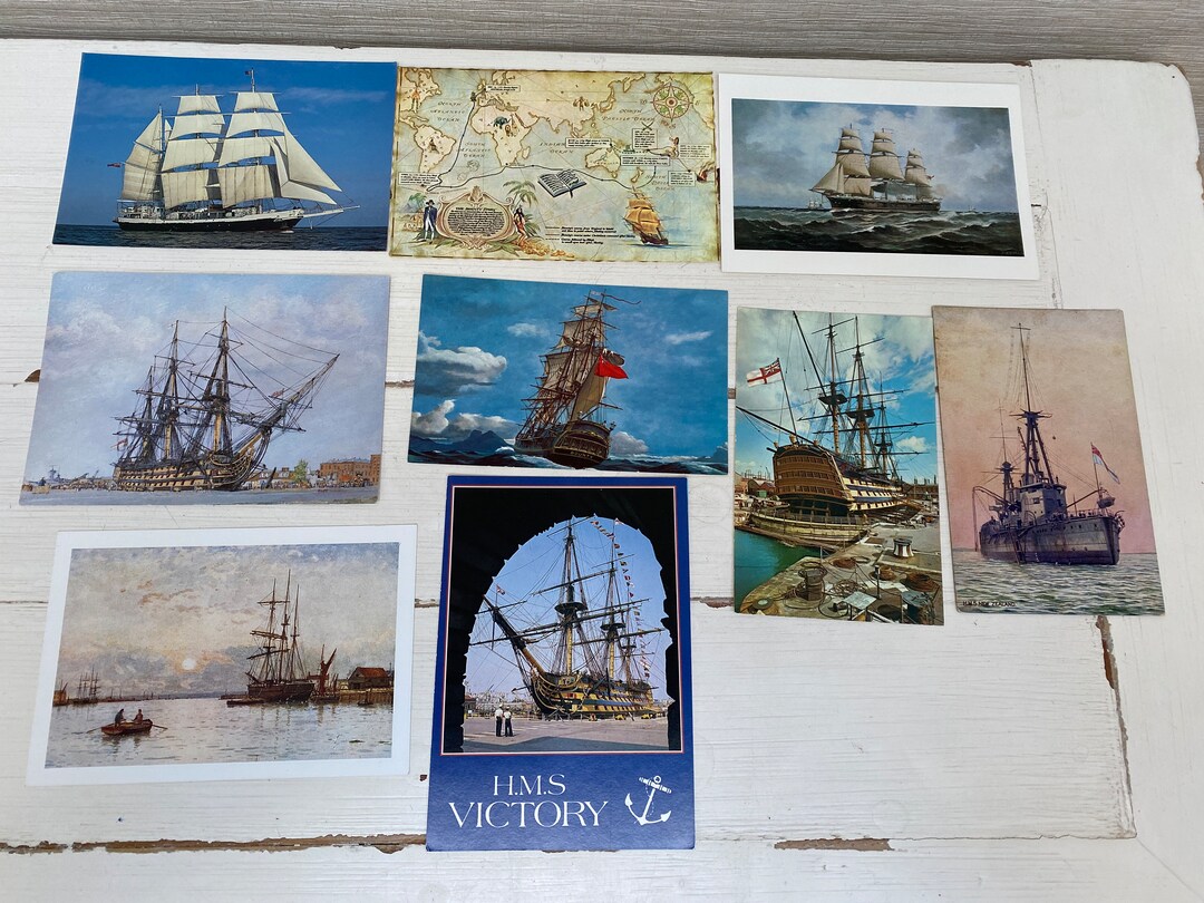 Ships Nine Vintage Postcards - Etsy