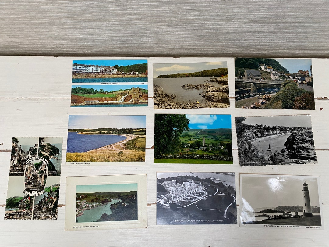 Devon Vintage Postcards X 10 - Sidmouth Lynmouth Dawlish Clovelly ...