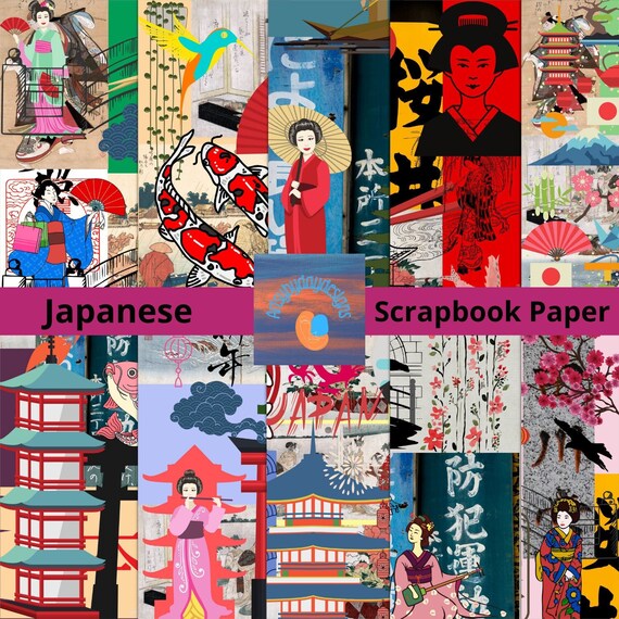 Scrapbooking Papercraft 10 Sheets 12 x 12 Digital Printable Asian ...