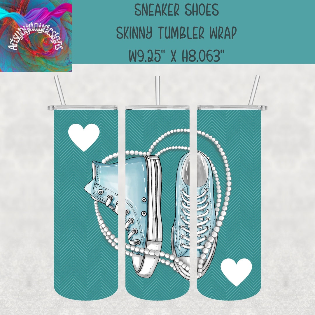 Sneaker Shoes Skinny Tumbler Wrap/ 20oz/ Converse Style/ Blue Sneaker ...