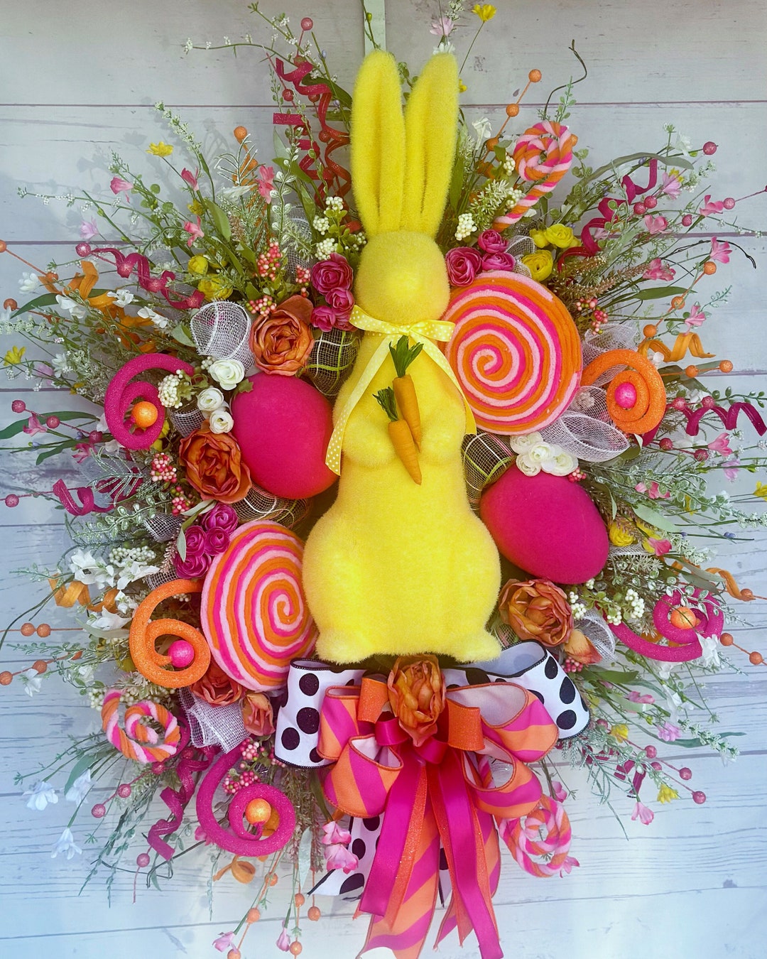 Yellow Flocked Bunny - Etsy