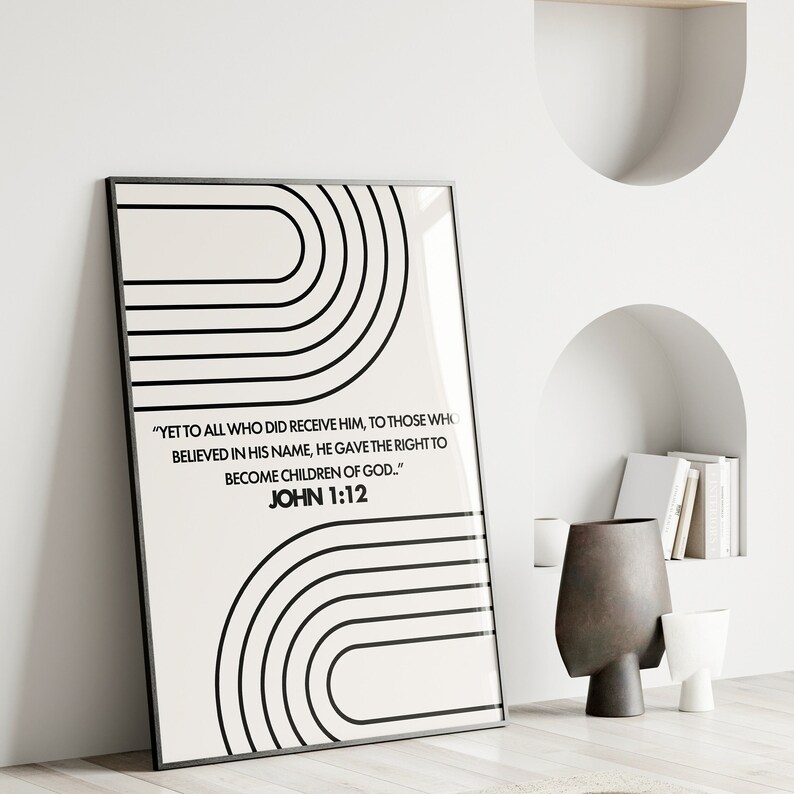 Digital Printable Bible Verse Wall Art Decor | Christian Minimal Modern ...