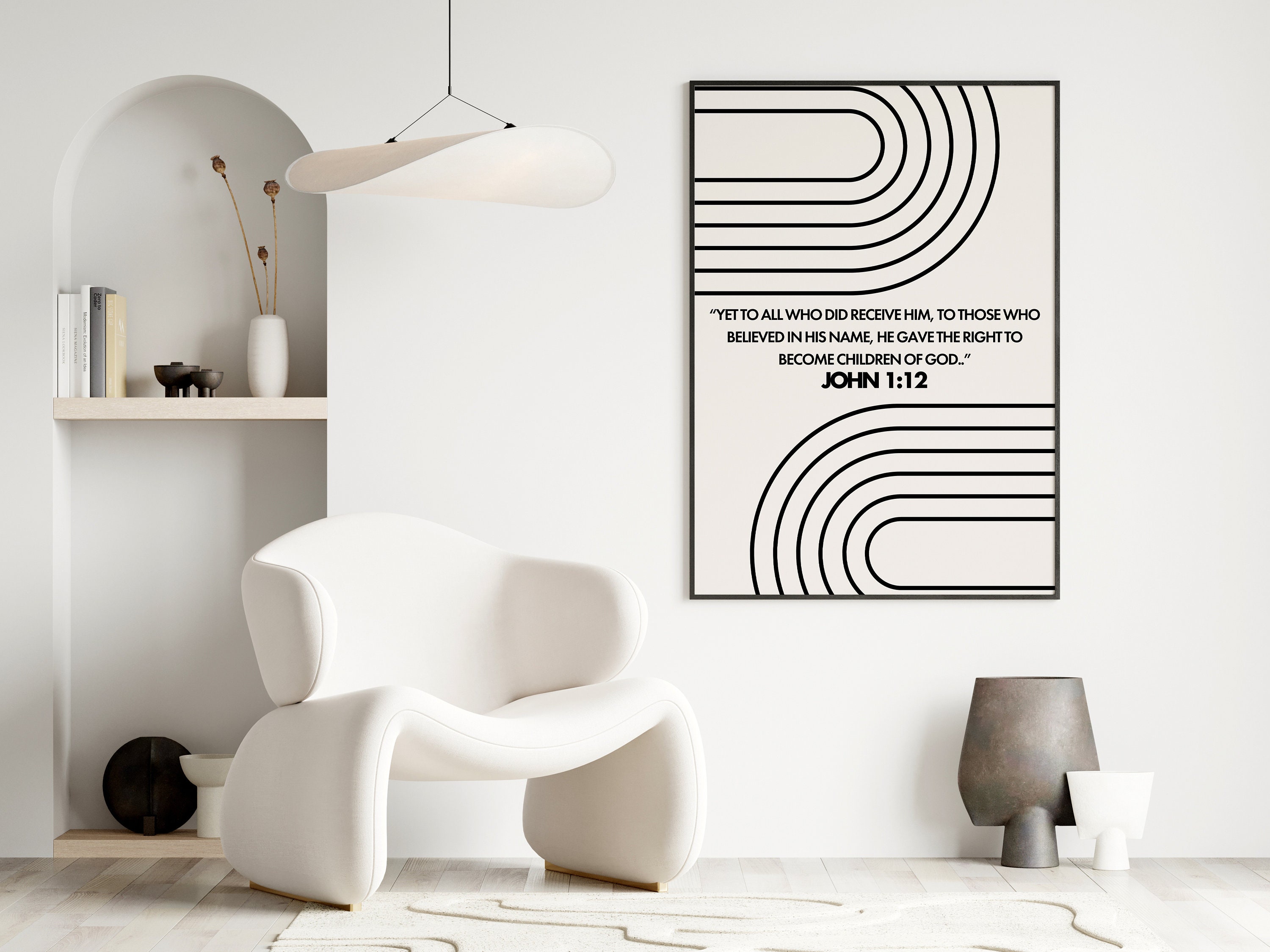 Digital Printable Bible Verse Wall Art Decor | Christian Minimal Modern ...