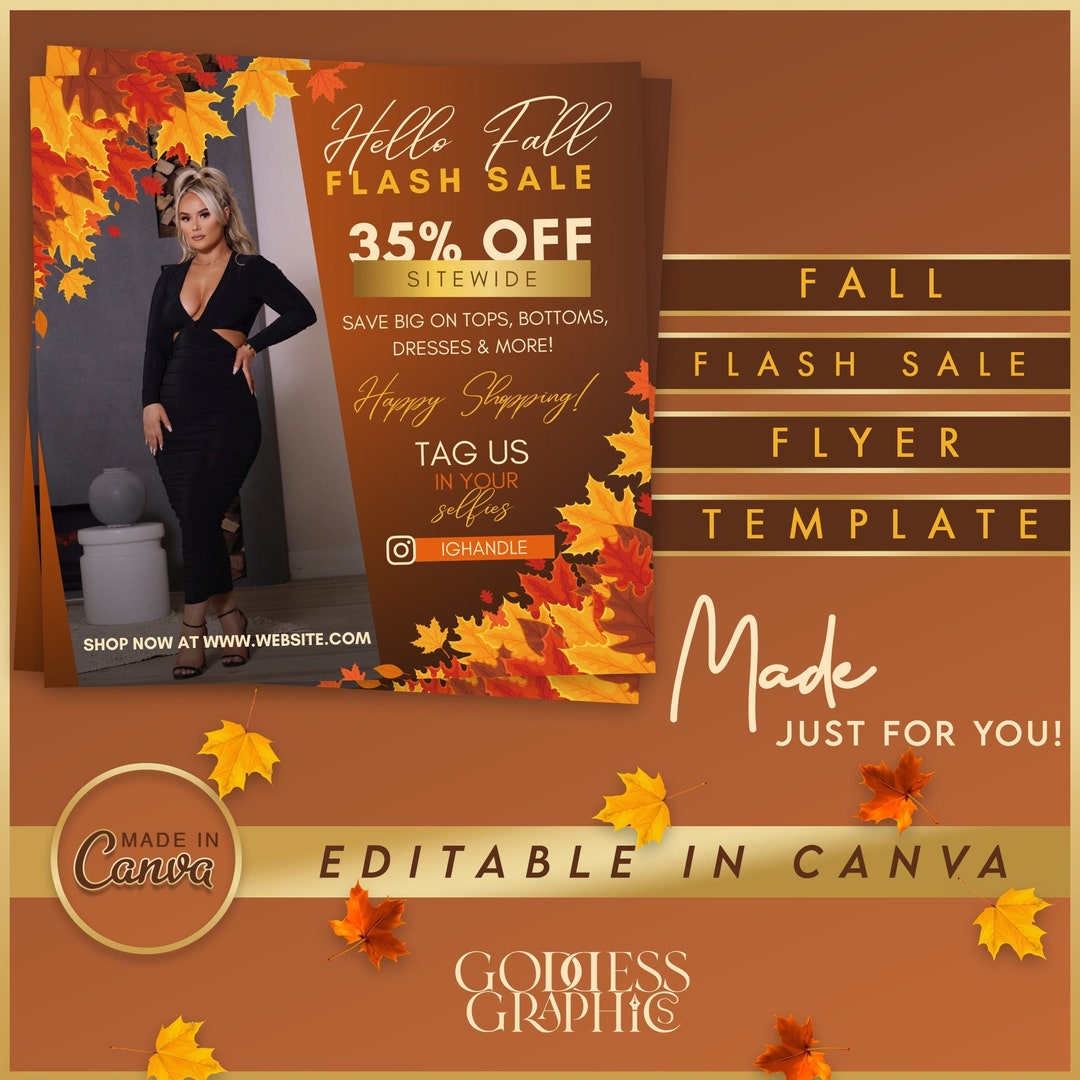 Hello Fall Flyer Template MADE IN CANVA Store, Boutique, Clothing Brand ...