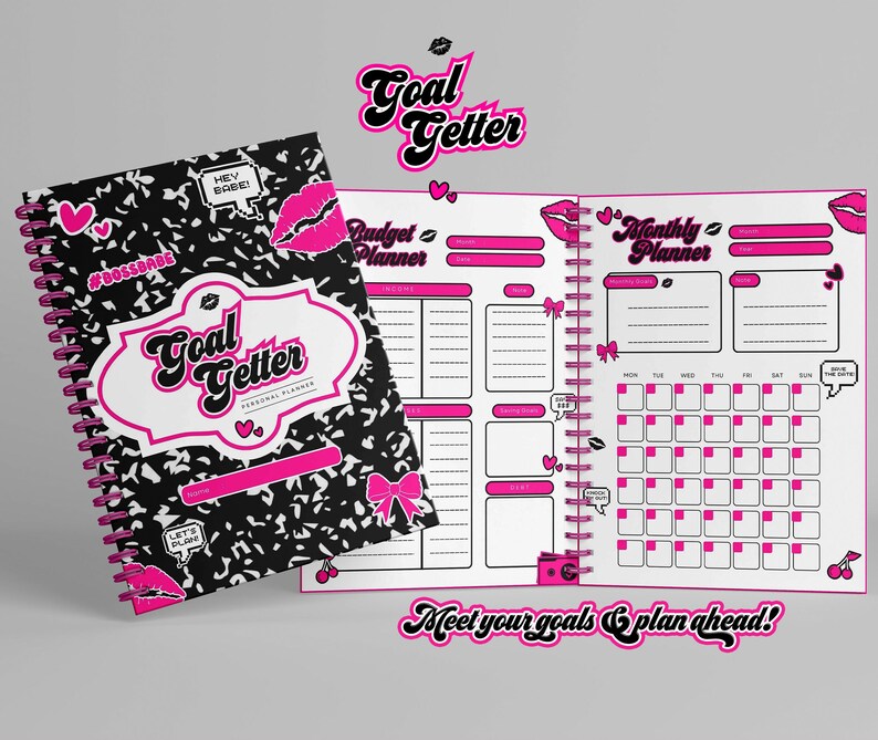 Goal Getter Personal Digital Planner 2026 | Soft Girl New Year Vision ...