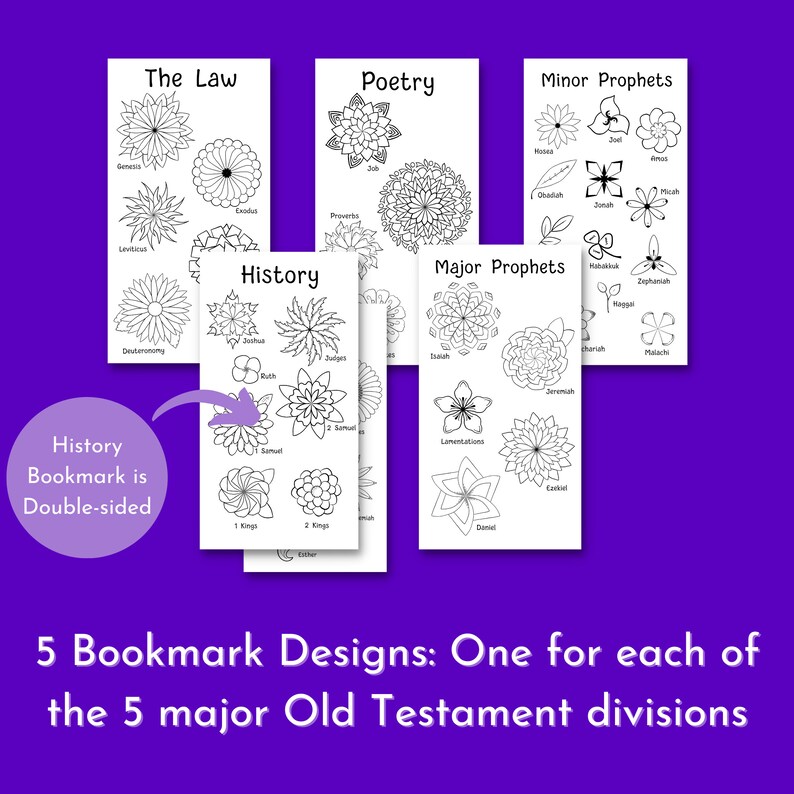 Old Testament Reading Tracker Coloring Page and Bookmarks - Etsy