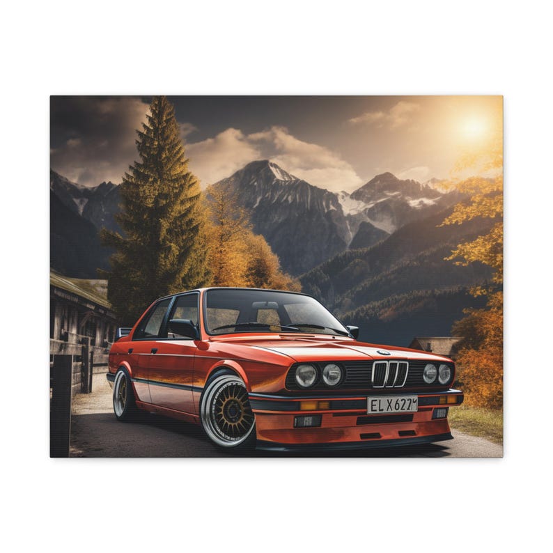 Canvas Gallery Wraps - BMW E30 M3 Art, Car Enthusiast Canvas, Red E30 ...