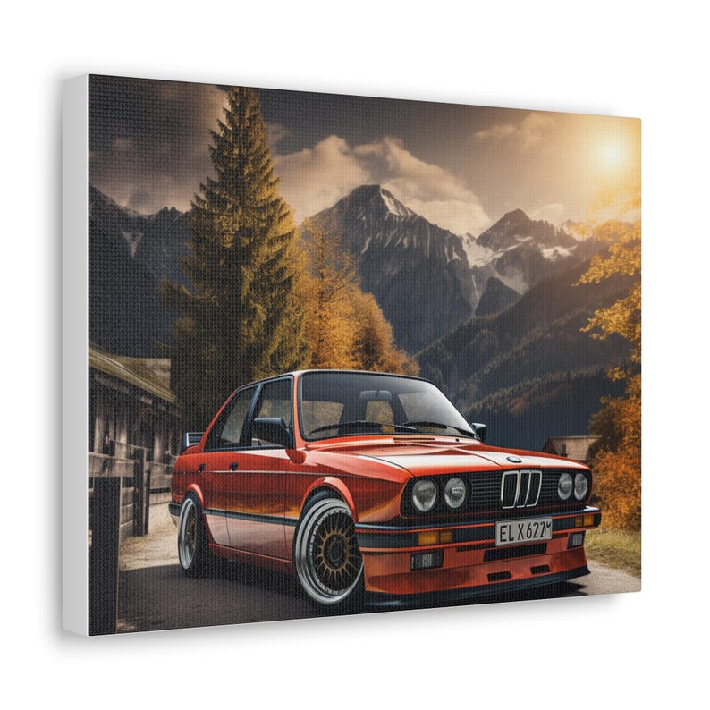 Canvas Gallery Wraps - BMW E30 M3 Art, Car Enthusiast Canvas, Red E30 ...