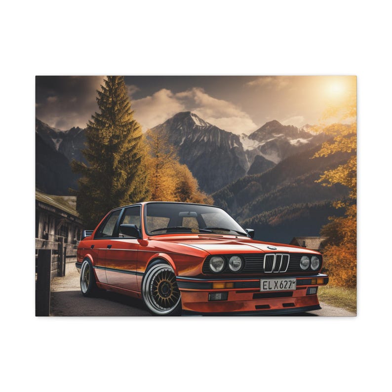 Canvas Gallery Wraps - BMW E30 M3 Art, Car Enthusiast Canvas, Red E30 ...