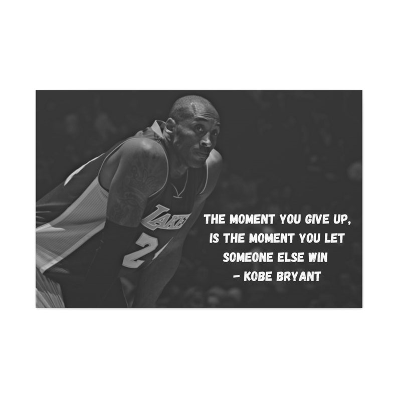 Kobe Bryant Canvas Quote Art, Basketball Art, 24, Mamba Mentality, Kobe ...