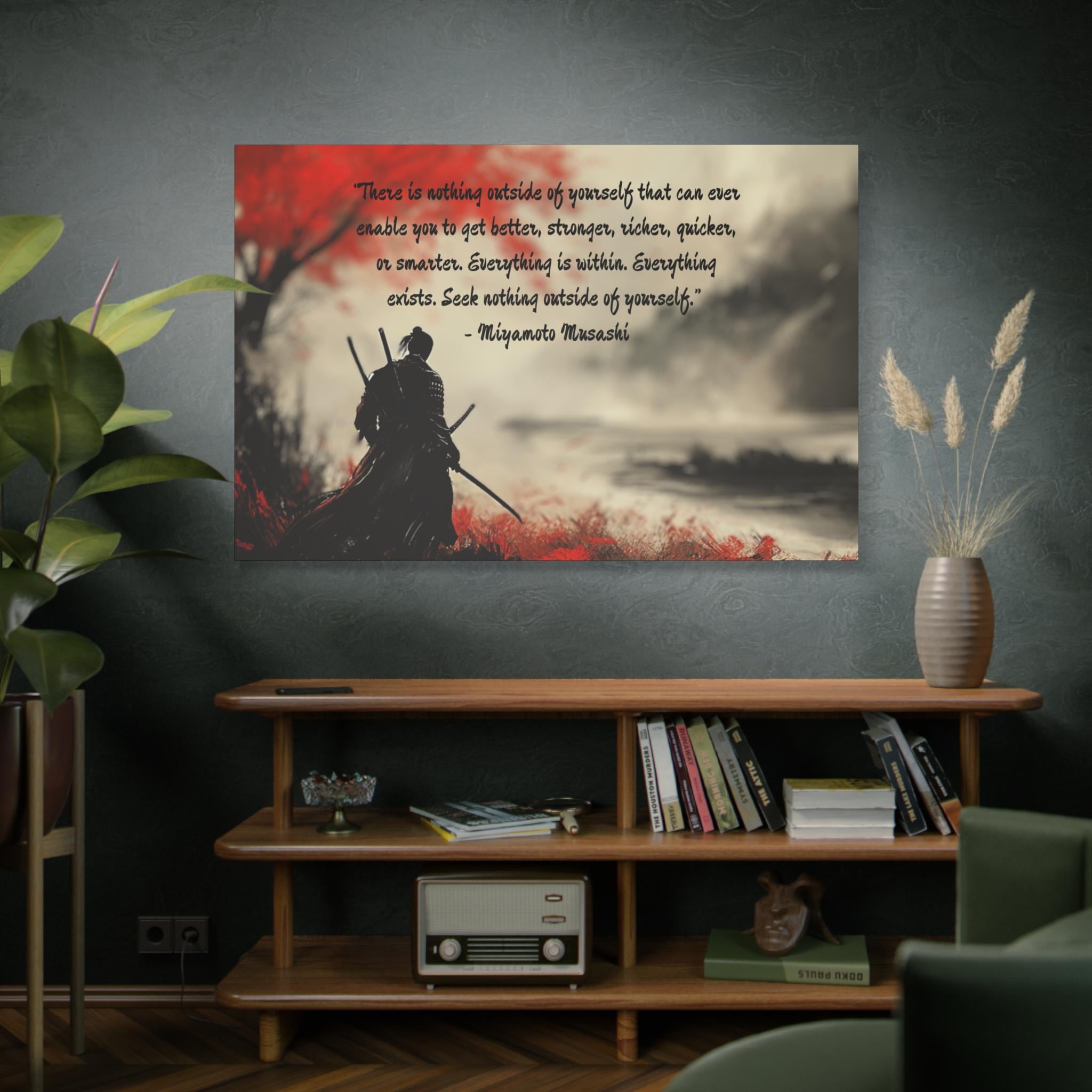 Wall Art, Miyamoto Musashi Quote Canvas, Samurai Motivational Office ...