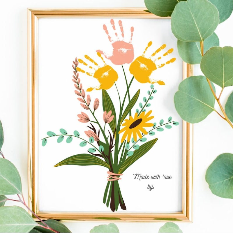 Handprint Flower Art - Etsy