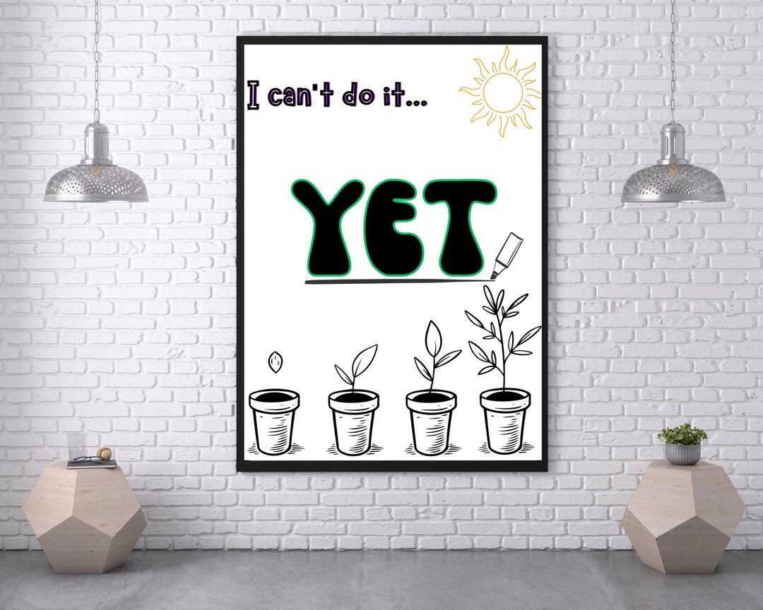 Growth Mindset Poster for Kids, Motivational Wall Art Poster, Home ...