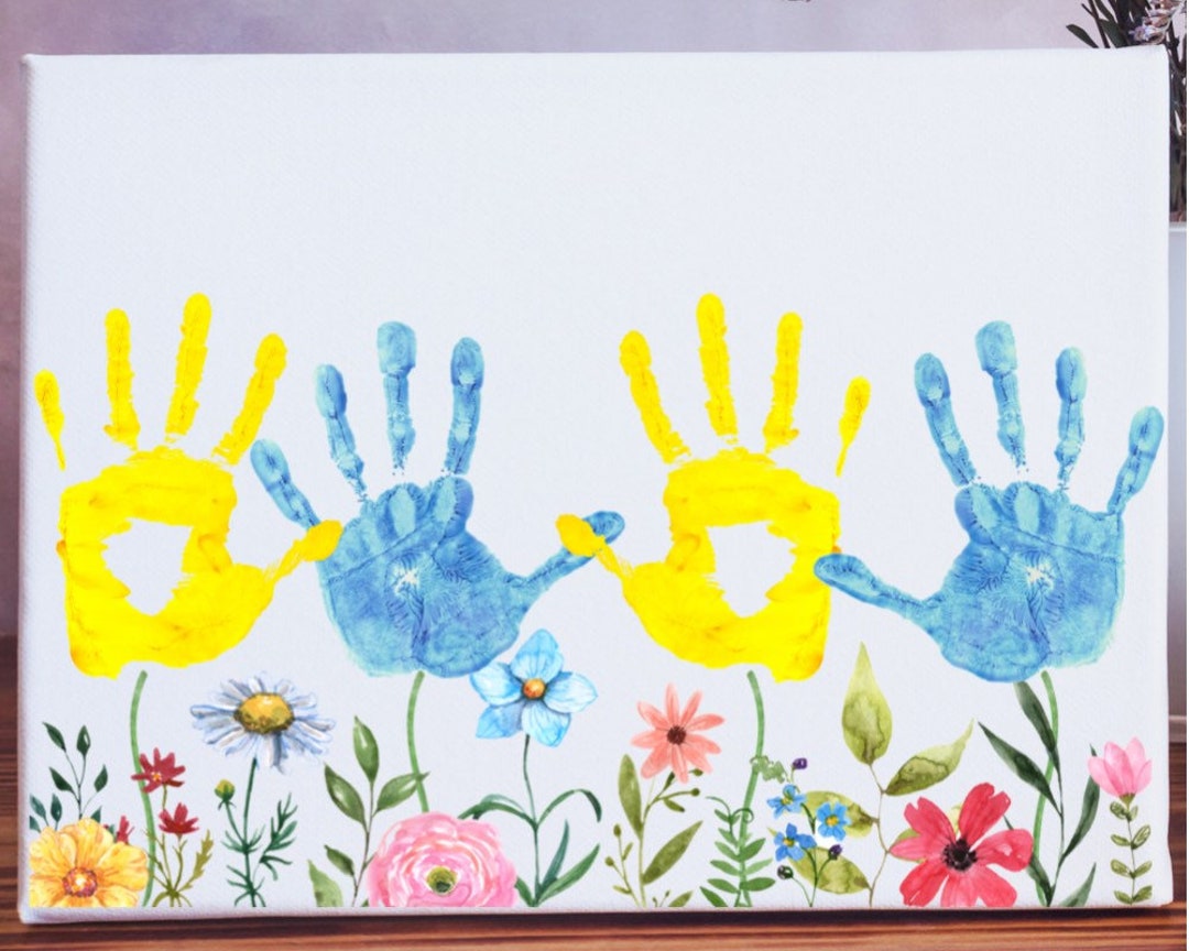 Four Handprint Flower Art Project11x17 Printable Instant Download PDF ...