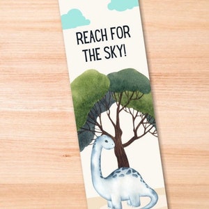 Reading Bookmark Set for Kids, Four "2x6" Printable Dinosaur Bookmarks ...